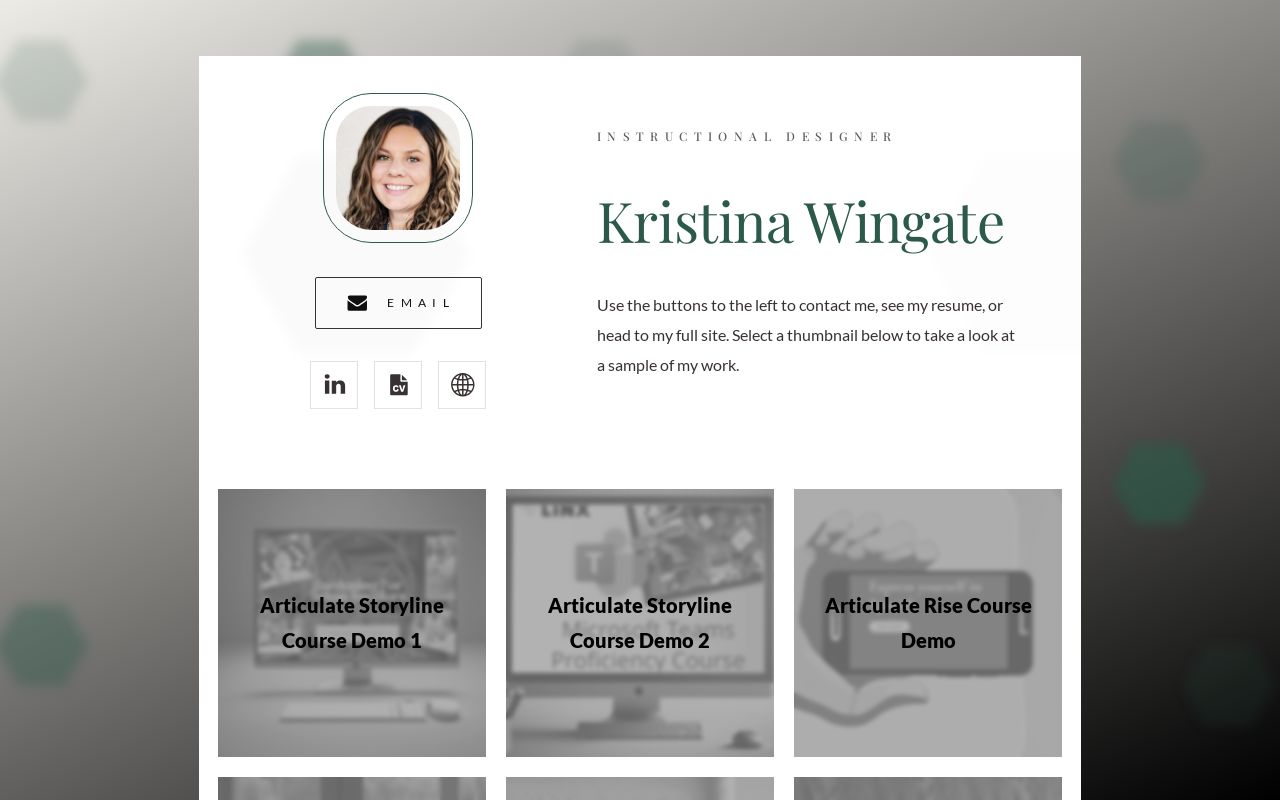 Kristina Wingate's ID Portfolio
